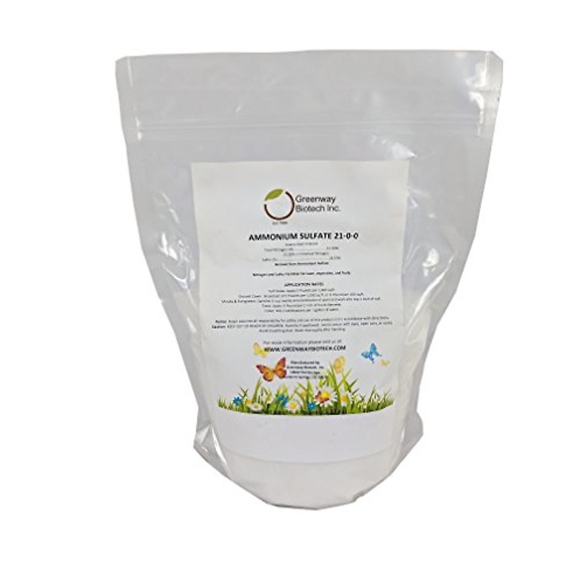 Ammonium Sulfate 21-0-0 Fertilizer"Greenway Biotech Brand" 5 Pounds
