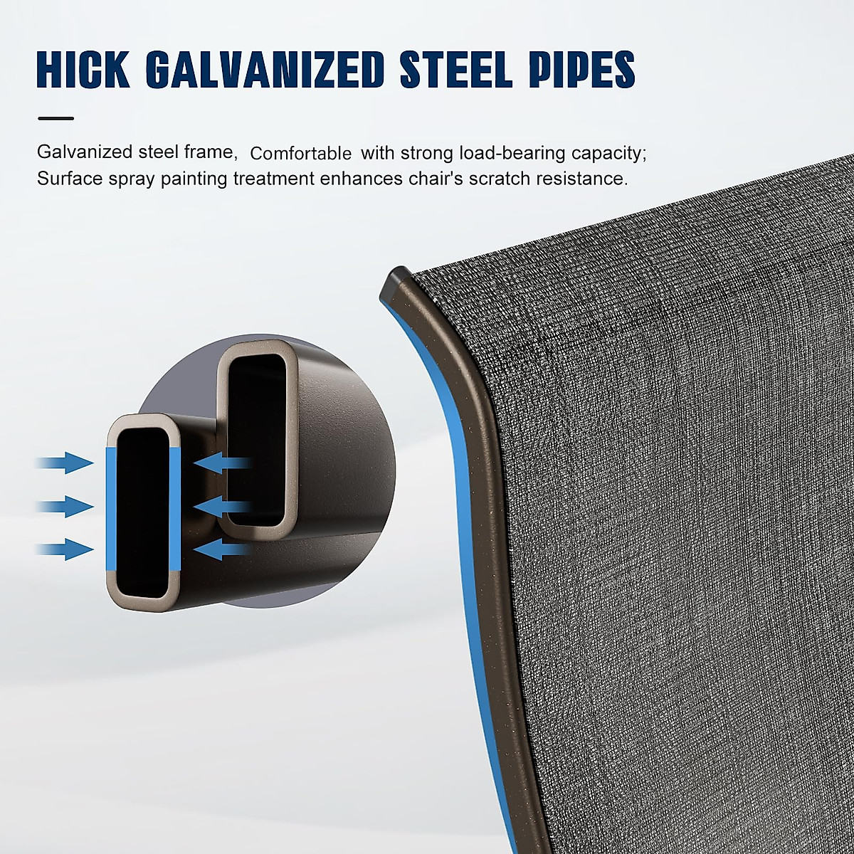 UDPATIO Patio Swivel Dining Chairs Set of 4, Outdoor Swivel Chairs High Back with All Weather Textilene Metal Rocking Frame for Lawn Garden Backyard, Dark Gray