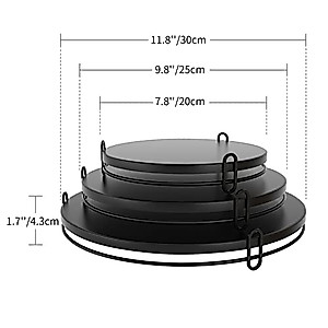 Vivevol Cupcake Stand, 3-Piece Cake Stands Set, Cake Plate Dessert Candy Display Plate Dessert Stand, 8”-10”-12” (Black)