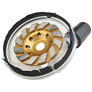 XINGYHENG Dust Shroud Kit Dry Grinding Dust Cover 100-150mm Adjustable Angle Grinder with 4 Inch Concrete Diamond Grinding Cup Wheel