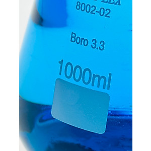 LUERFLEX 1000ML 32OZ Filtering Flasks Borosilicate Glass Conical Erlenmeyer Flask Pack of 1