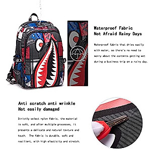 kejinsge Shark Teens Backpacks Fashion Schoolbag Casual Waterproof Travel USB Laptop Backpack (Style 1)