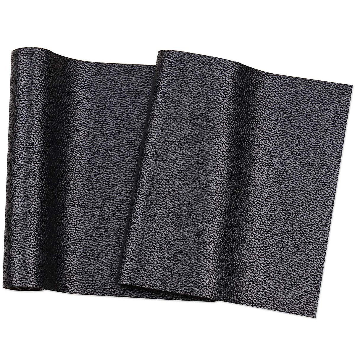 RAGAN Solid Color Faux Leather Sheets( 7.8 "X 53" ), Leather Fabric is Perfect for Leather Earrings and DIY Projects (Black)