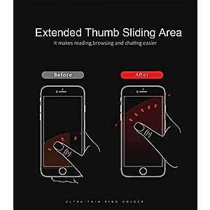 World's Slimmest Phone Ring Holder,Attom Tech Ultra Thin Cell Phone Ring Stand for Magnetic Car Mount Hook - Compatible for iPhone X 8 7 Plus 6S 6 5s 5 SE,Galaxy S8 S7 S6 Edge,Note 8 5 (Black)