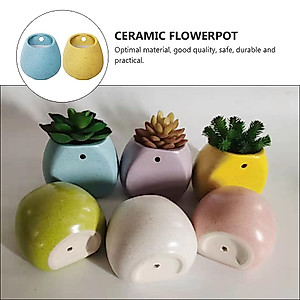 Outdoor Decor Ceramic Flower Pot 2pcs Practical Flowerpot Simple Succulent Storage Pot Home Plant Container Air Plants