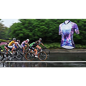 Cycling Jersey Women,Ladies Summer Short Sleeve Road Bike Tops Cycling Clothing Breathable Bicycle Shirts