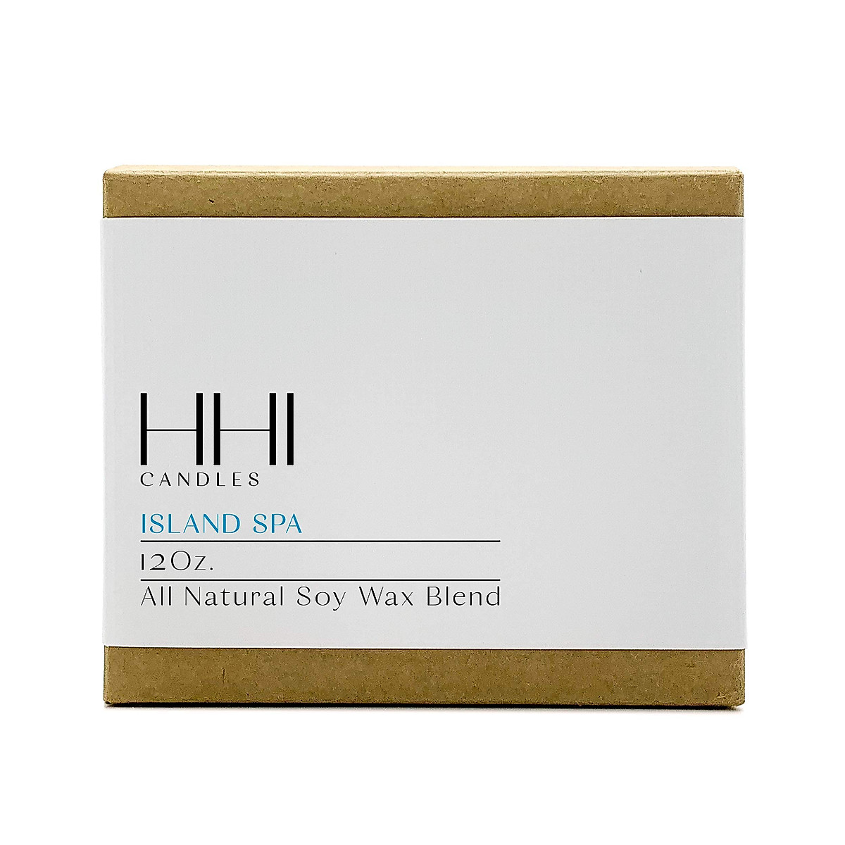 All-Natural Scented Soy Candle | Island Spa | A Fresh Blend of Eucalyptus and Citrus | Large 12 Ounce Three Wick Candle | Long burn time | includes Bamboo Lid and Gift Box | HHI Candles