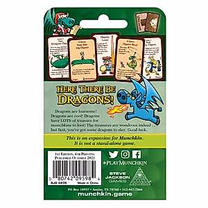 Steve Jackson Games Munchkin Dragons Card Game (Mini-Expansion) | 15 Cards | Adult, Kids, & Family Game | Fantasy Adventure Roleplaying Game | Ages 10+ | 3-6 Players | Avg Play Time 120 Min | from