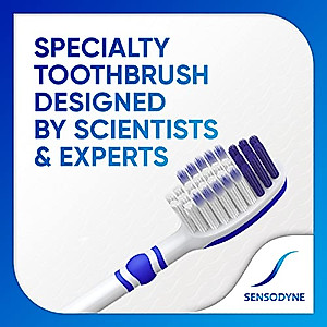 Sensodyne Extra Whitening Toothpaste - 4 Oz x 3 and Soft Toothbrush Pack - 2 Count Bundle