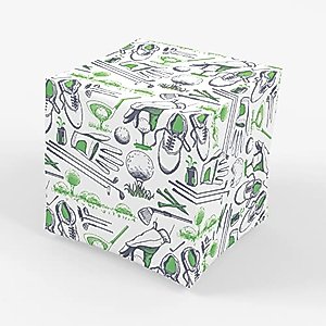 Stesha Party Golf Wrapping Paper Men Golfing Gift Wrap - Folded Flat 30 x 20 Inch - 3 Sheets
