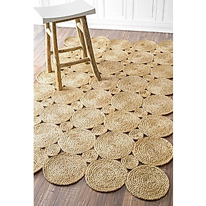 Arise Export Braided Rugs, Decorative Pattern Area Rug, Stain Resistant Natural Beige Floor, Entrance Farm House Rug, Natural Beige (2'X3' Feet)