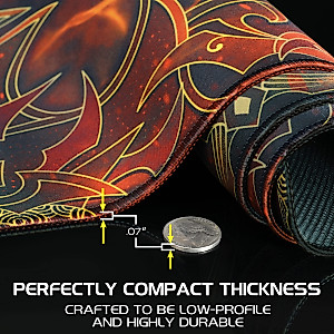 ENHANCE TCG Playmat - Tabletop Card Playmat with Stitched Edges, Smooth Surface, and Drawstring Travel Pouch - Compatible with MTG, YuGiOh, Pokemon, Lord of The Rings, and Other TCG and LCG - Flames