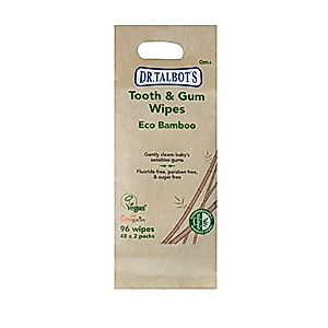 Dr. Talbot's Eco Bamboo Baby Tooth and Gum Wipes Naturally Inspired With Citroganix, 2-pack, 96 count