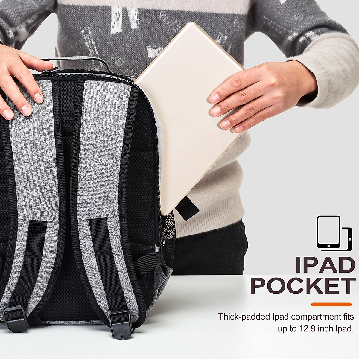 Golkcurx Camera Bag for DSLR/SLR Cameras，Camera Backpack Waterproof for Photographers Grey S