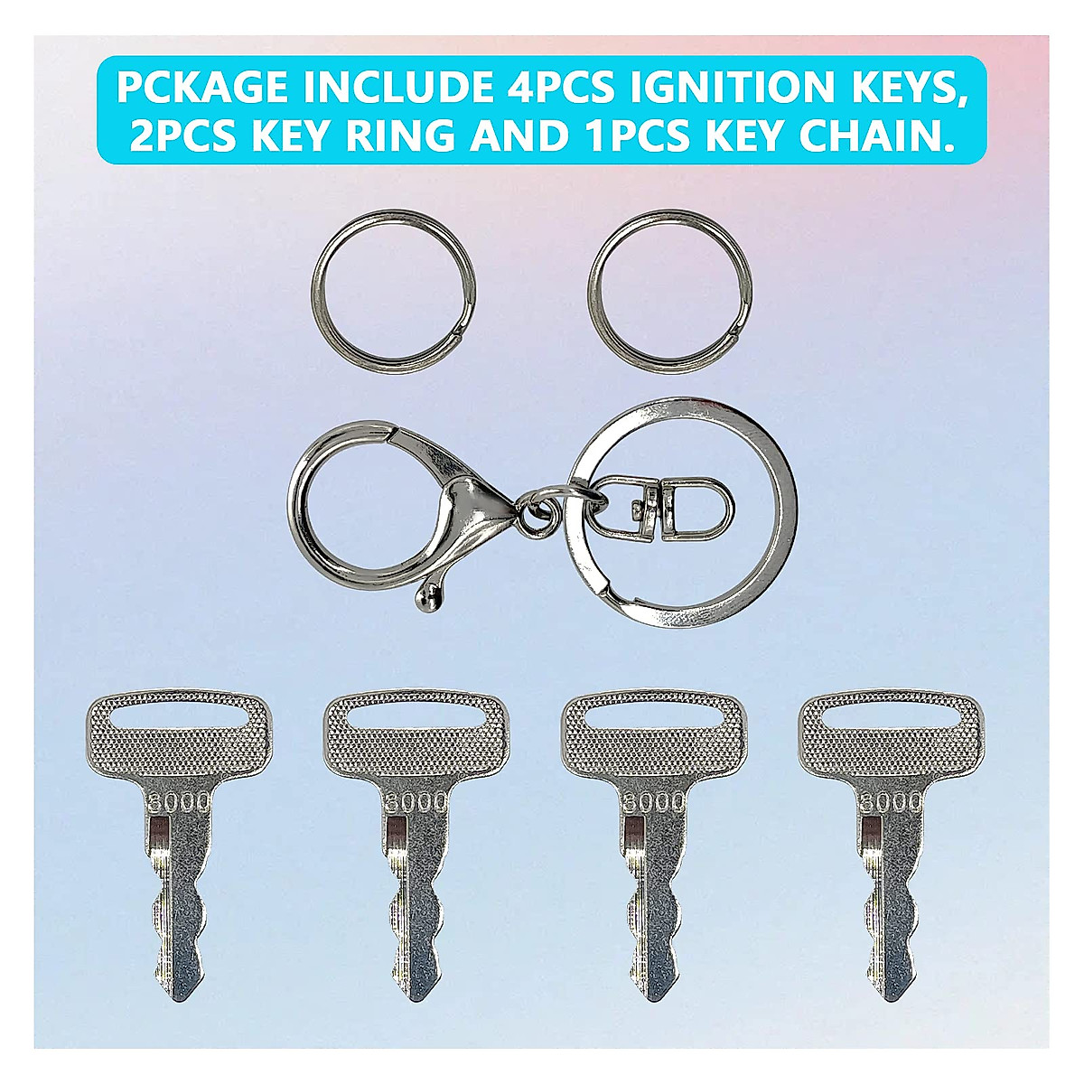Golf Carts Keys 4 PCS Golf Cart Replacement Ignition Keys for Yamaha G14 G16 G19 G22 G29/Drive Golf Cart OEM# JU2-H2511-00 Gas/Electric