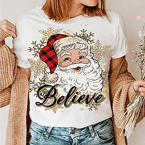 6Pcs Christmas Iron on Transfers Brown-Red Stripe Gold Glitter Designs Iron on Stickers Christmas Dwarf Reindeer Alphabet Tree Iron on Decals Heat Transfer Stickers Applique for Clothing Pillow Cover