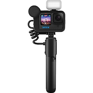 Go Pro HERO12 Black Creator Edition - Includes Volta (Battery Grip, Tripod, Remote), Media Mod, Light Mod, Enduro Battery - Waterproof Action Camera + 64GB Extreme Pro Card and Extra Battery