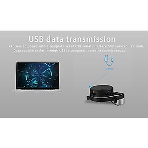 youyeetoo YDLIDAR X4 Pro 360 Degree, 2D Laser Range Lidar Scanner, Triangular Ranging 10 Meters Scanning Radius, for Arduino Raspberry pi Obstacle Avoidance and Navigation of Robots