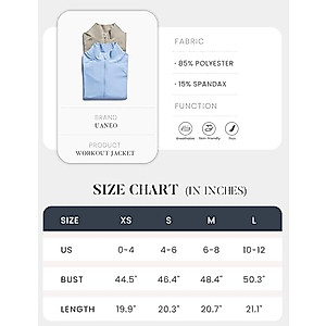 UANEO Womens Athletic Cropped Jacket Zip Up Long Sleeve Workout Tops Gym Yoga Running Sports Shirts Jackets(Black-M)