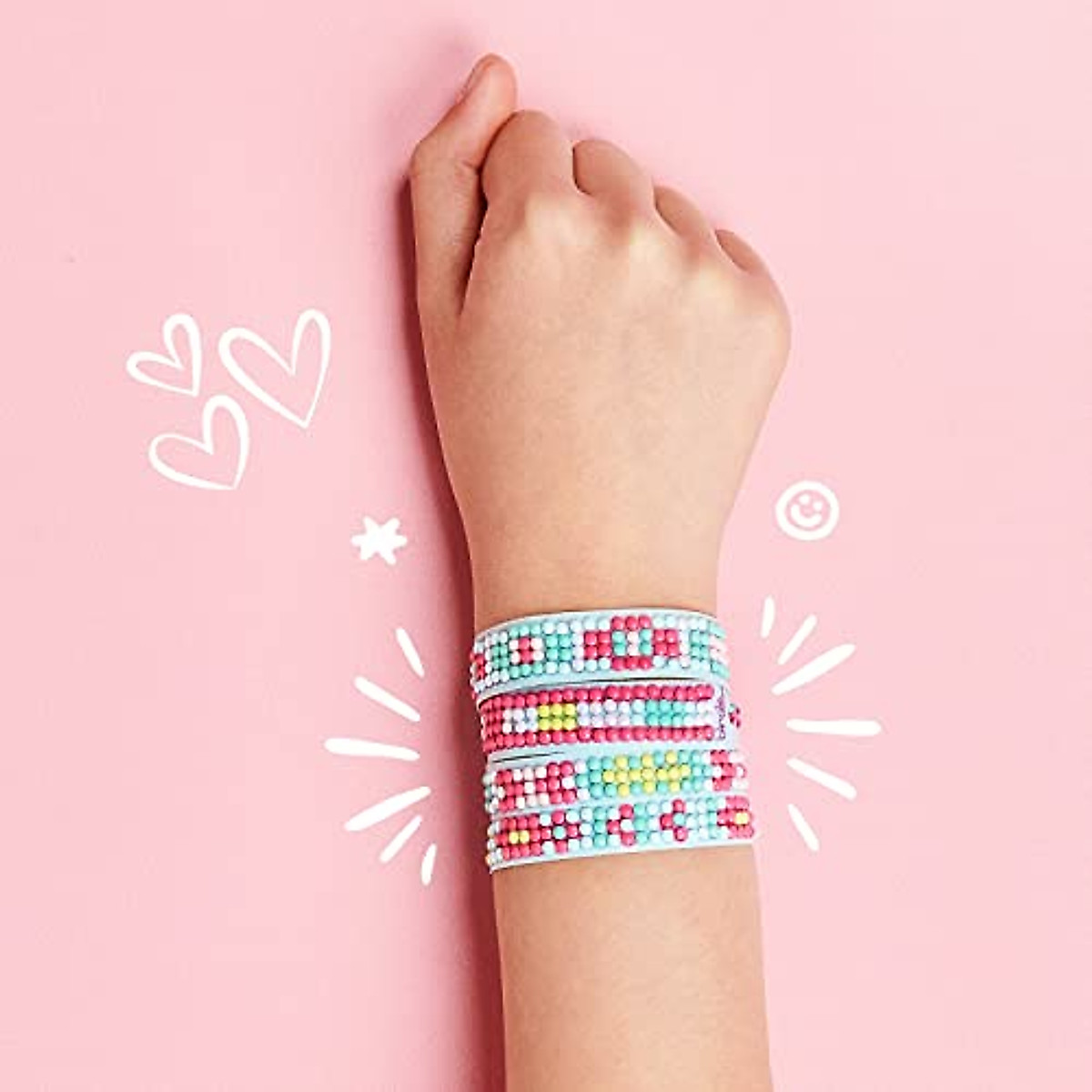 Blingle Bands DIY Gem Friendship Bracelet, 5 Band On The Go Starter Pod - Arts & Craft Activity for Ages 7 and Up