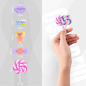 Mixed Slime Charms with Hair Bobby Pins, Kawaii Candy Sweets Lollipop Assorted Flatback Resin Embellishments Supplies for DIY Crafts Scrapbooking Hair Clip Decorations
