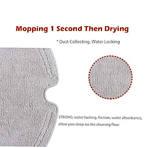 Jorllina 4Pcs Upgrade Full Microfiber Mopping Cloth Pads Compatible with Roborock S6, S6 Pure, E4, S6 MaxV, S5 Max, S5, E35 and E2 Robot Vacuum Replacement Parts