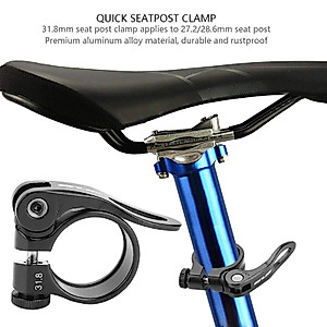 Yosoo Health Gear Seatpost Clamp, Quick Release Bike Seat Clamp, Bike Seat Post Locking Clamp, 31.8mm Aluminium Alloy Locking Clamp, Mountain Bike Seat Clamp(Black)