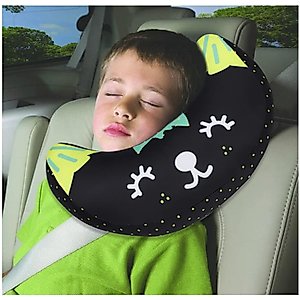 Kids Seat Belt Pillow Soft Car Seat Neck Support Cushion Pad Safety Belt Sleep Pillow Car Seat Strap Cover Headrest Travel Pillow Shoulder Pad for Car Airplane Seat Pushchair