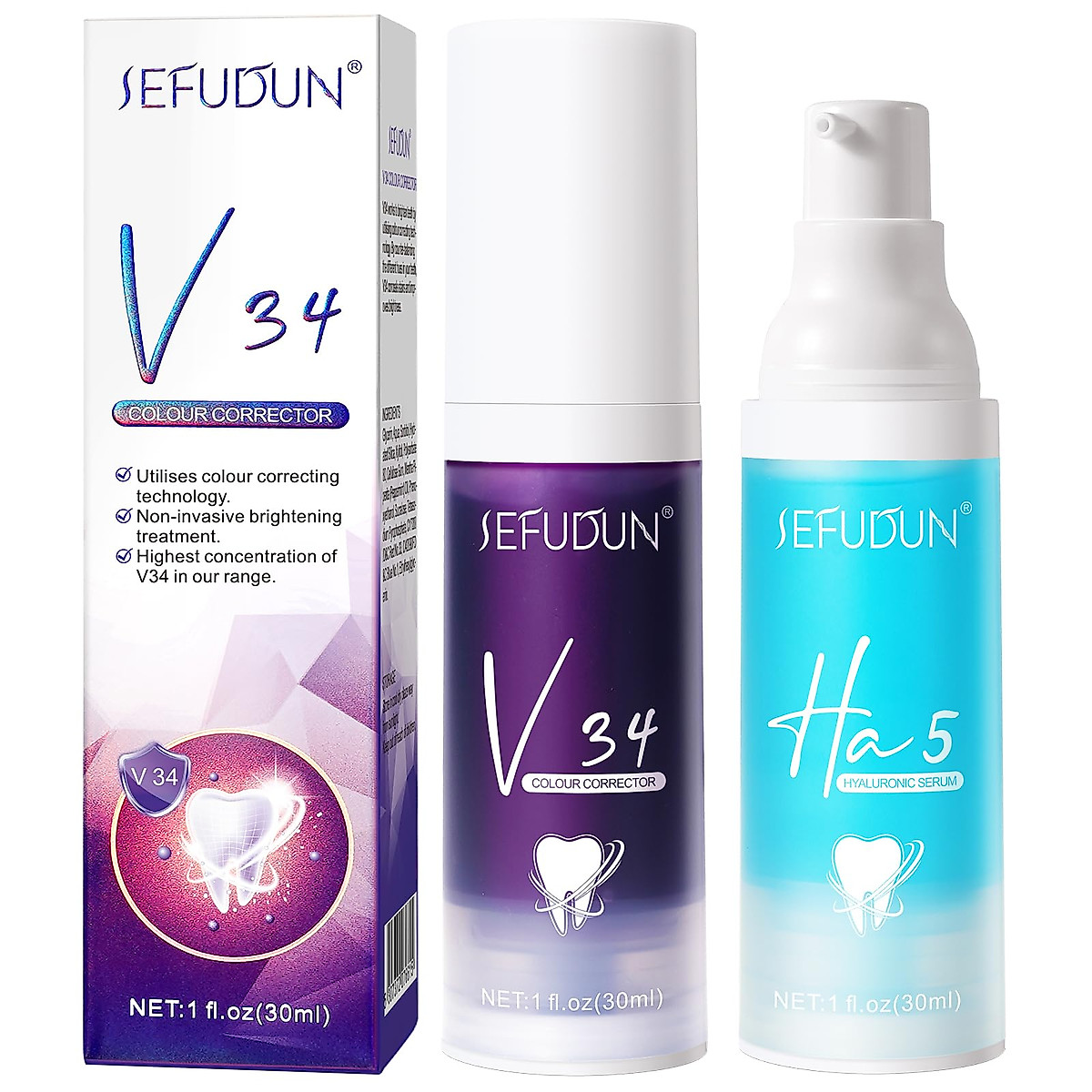 Total Whitening Repair Toothpaste 2 Pack, High Concentration of V34 for Sensitivity Relief and Cavity Protection, Complete Protection and Prevention Teeth Problem, 1 fl.oz (Pack of 2)