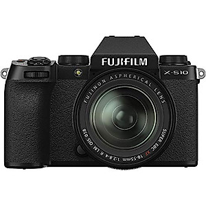 FUJIFILM X-S10 Mirrorless Digital Camera with 18-55mm Lens Bundle, Includes: SanDisk 64GB Extreme PRO SDXC Memory Card, Card Reader, Memory Card Wallet and Lens Cleaning Kit (5 Items)