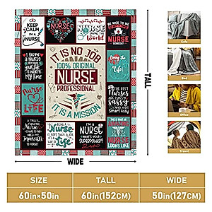 Nurse Gifts for Women, Nurse Practitioner Gifts for Women, RN Gifts for Nurses, Nurse Appreciation Gifts, Nursing Student Gifts, Nurses Week Gifts, Nurse Graduation Gift Throw Blanket 60 x 50 Inch