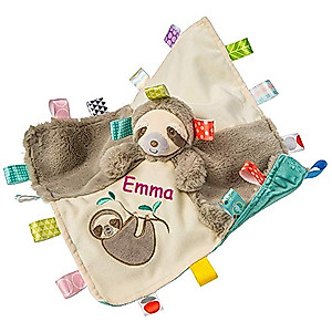 Personalized Taggies Molasses Sloth Character Sensory Blanket Snuggle Blanky - 13 Inches