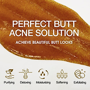 Butt Scrub Wash, Butt Scrub Exfoliator with Turmeric & Centella for Butt Acne Clearing Treatment, Booty Scrub Body Exfoliator for Thigh Acne, Ingrown Hair, Bikini, Razor bump, Cellulite Clearing