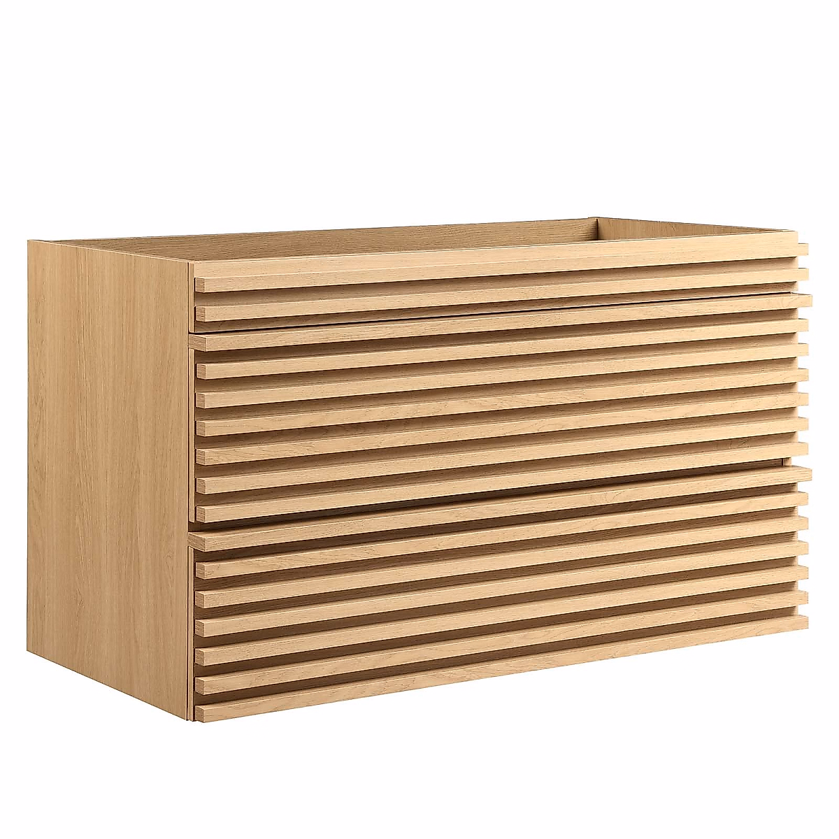 Modway Render 36" Wall-Mount Bathroom Vanity Cabinet in Oak-Sink Basin Not Included, 36 Inch