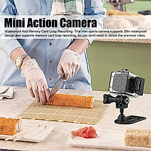 CUIFATI Action Camera with 6 Infrared Lights 30m Waterproof Design Memory Card Loop Recording 300mah Lithium Ion Battery Support WiFi Connection Suitable for Many Scenes.