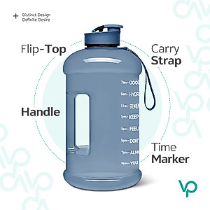 Venture Pal Large 128oz Leakproof BPA Free Fitness Sports Water Bottle with Motivational Time Marker to Ensure You Drink Enough Water Throughout The Day-1 Gallon-Green/Pink/Purple Gradient