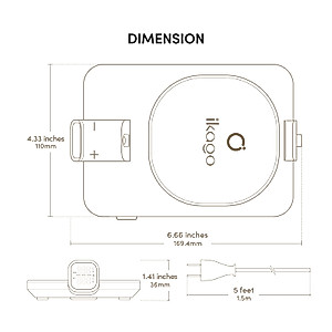 ikago Smart Mug Warmer - Accurate Thermometry Coffee Mug Warmer with Cup Sensing, Smart Thermostat 1℉Control Coffee Warmer, Digital Display Coffee Cup Warmer for Desk Auto-Off, Perfect for Gifts