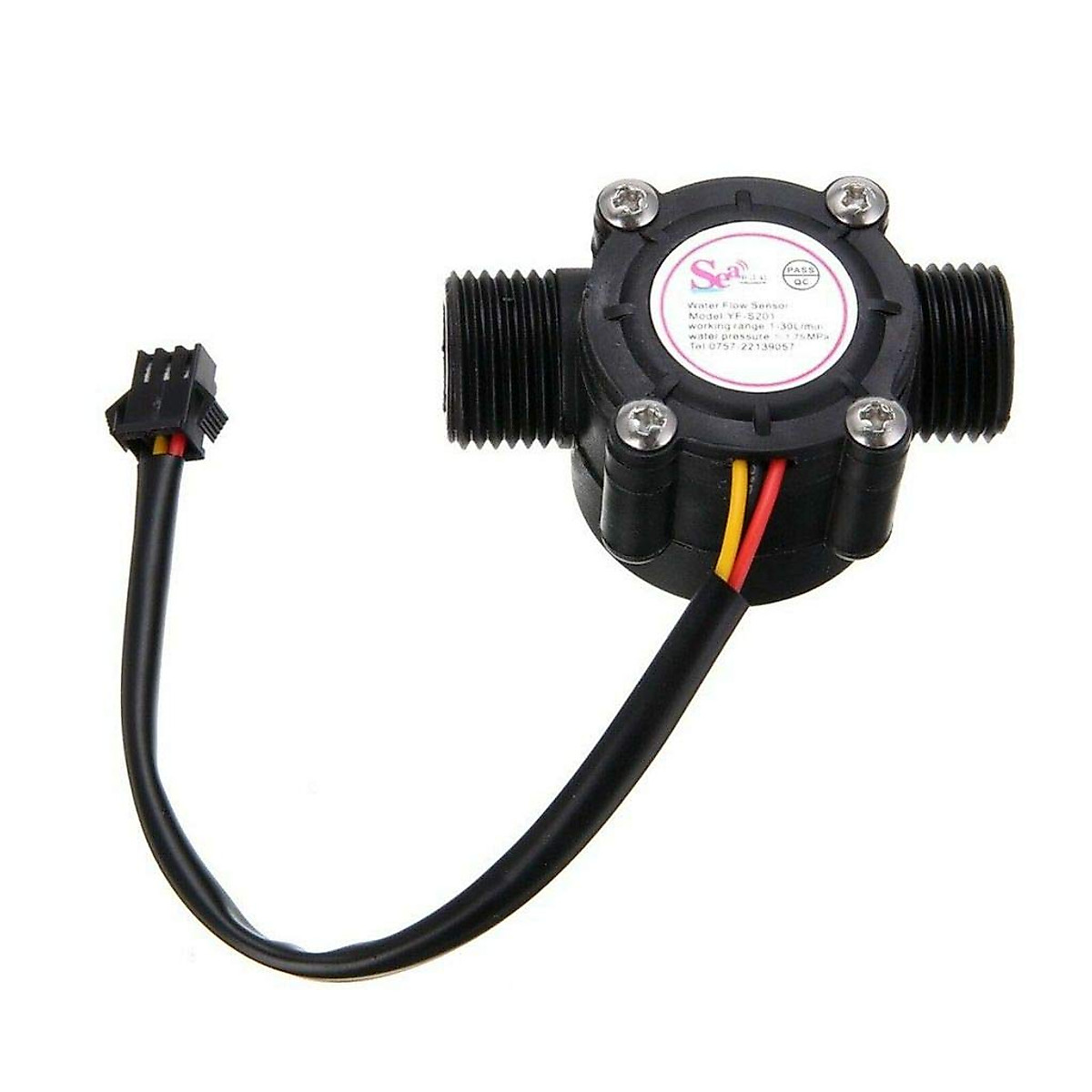 DAOKI 2Pcs Water Flow Sensor 1-30L/min 1/2" Control Fluid Flowmeter Switch G1/2 Counter 1-30L/min Meter for Arduino Flowmeter Measure Temperature Instrument