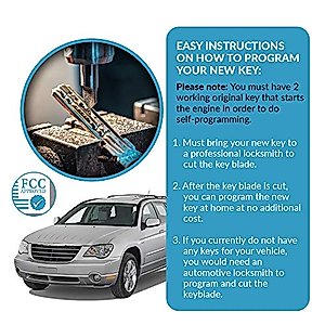 Keyless2Go Replacement for Keyless Entry Remote Car Key Vehicles That Use 4 Button M3N5WY72XX - 2 Pack