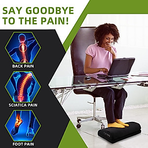 Wedge Shaped Under Desk Footrest – Memory Foam Home and Office Foot Rest Velvet Leg Rest Adjustable Foot Rest Under Desk