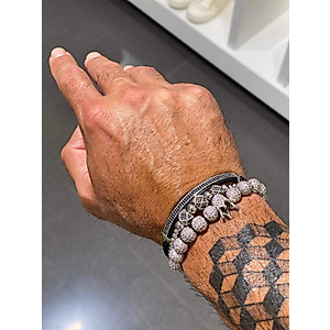 MAGIC FISH Imperial Crown King Stainless Steel Bracelets for Men Pave CZ Handmade Mens and womens Bracelets Set Friendship Luxury Charm Fashion Cuff Crown Pulseira Bangle Birthday Jewelry