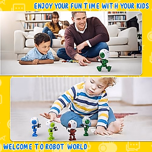 BROADREAM Stocking Stuffers, Robot Kids Toys, Mini Robot Talking Toys for Boys Girls Travel Toys Help Kids Talking for Christmas Stocking Stuffers, LED Lights and Interactive Voice Changer (Green)