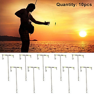 10pcs Stainless Steel Luminescent Beads Balance T Shape Swivel Snap Fishing Connector Tackle,Fishing Swivel, Fishing Swivel, 10pcs Stainless Steel Luminescent Luminescent Beads Fishing Swivel Fi