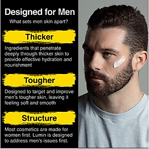 Lumin - Complete Set Men's skincare Routine includes: Charcoal Face Wash, Charcoal Scrub, Face Moisturizer, Wrinkle Serum, Recovery Oil & Dark Circle Defense Balm