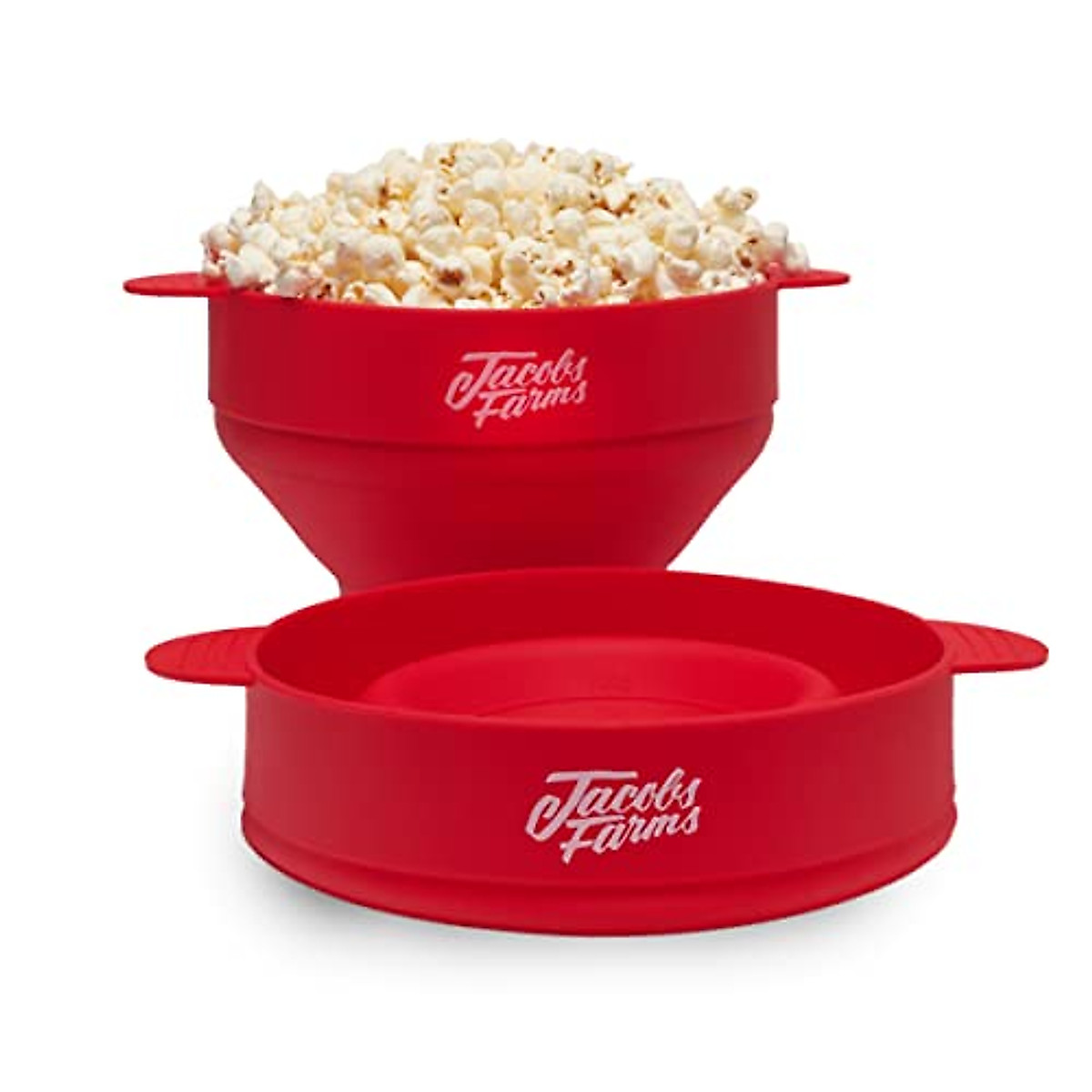 Large Silicone Microwave Popcorn Popper with Collapsible Bowl & Lid [Popcorn & Bags Included] Jacobs Farms Popcorn