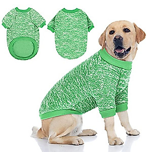 Queenmore Large Dog Sweater, Warm Fleece Dog Sweater for Medium and Large Size Dogs, Dog Winter Sweater, Soft Cold Weather Sweater for Labrador, French Bulldog, Beagle, Corgi, Boxer, Great Dane, Green