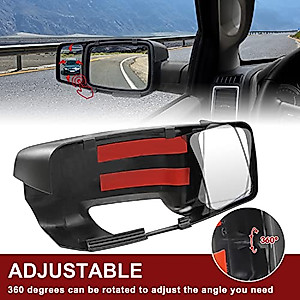 Clip On Mirror Extension for Ram 1500, KEWISAUTO Snap & Zap Towing Side Mirror Extensions Towing Clip on Exterior Rearview Mirror Extend Cover for 2009-2017 Dodge Ram 1500 2500 3500 Accessories