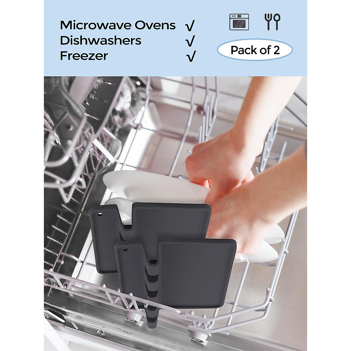 Silicone Spoon Rest with Drip Pad for Stove Top(2PCS), Large Utensil Rest for Multiple Utensils, Heat-Resistant & Dishwasher Safe Kitchen Utensil Holder for Spatula, Ladle, Kitchen Gadgets (Black)