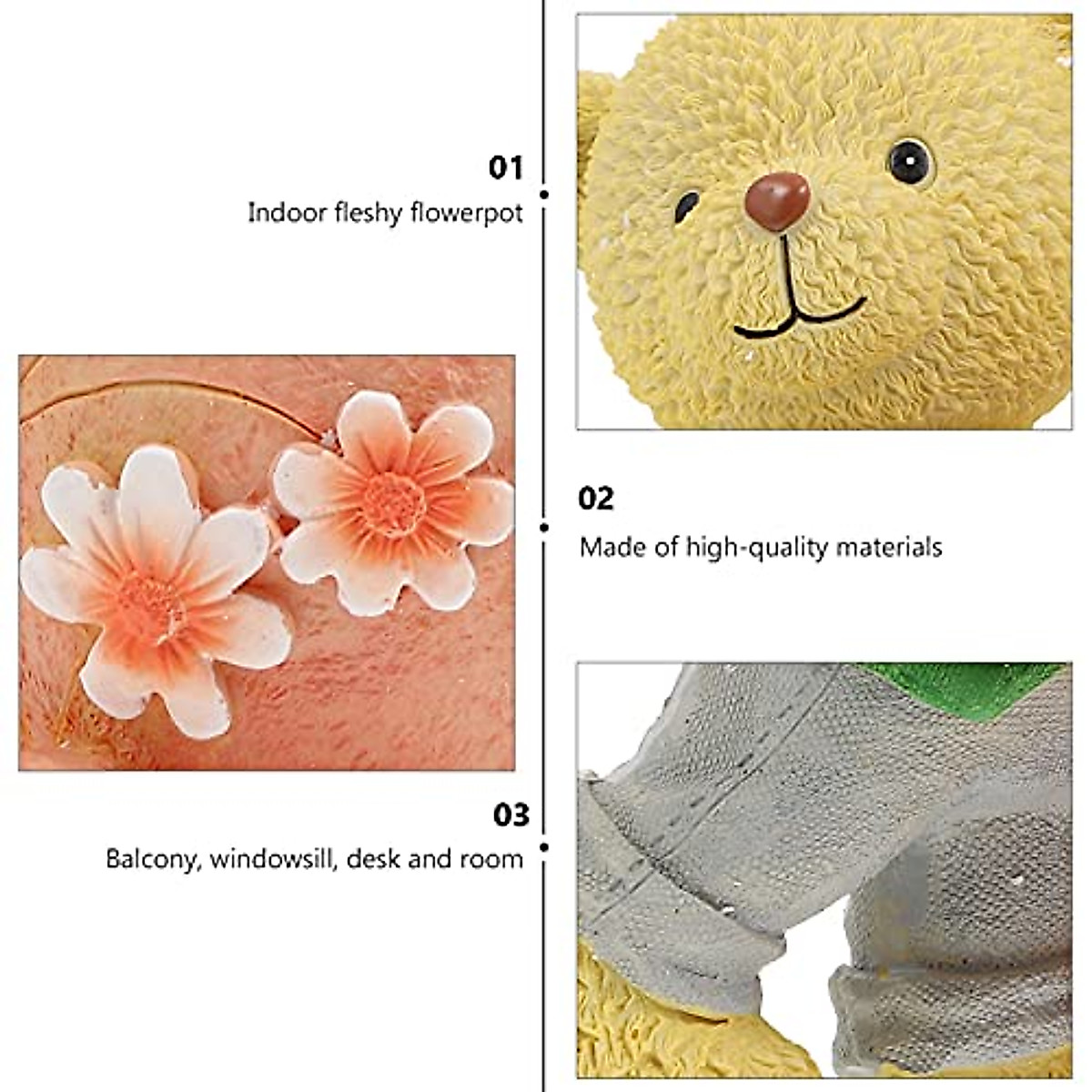 Happyyami 1pc Flowerpot Figurine vase Flower vase Planter pots for Indoor Plants Statue Planter Cute Succulent Pots Animal Flower Pot Plant Gift Plant Pot Goods Mini Office Resin Succulents