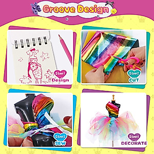 Tacobear 500+ Fashion Designer Kits for Girls Sewing Kit for Kids Fashion Design Sketchbook Creativity DIY Arts and Crafts Kit Birthday Gifts Ages 6 7 8 9 10 11 12